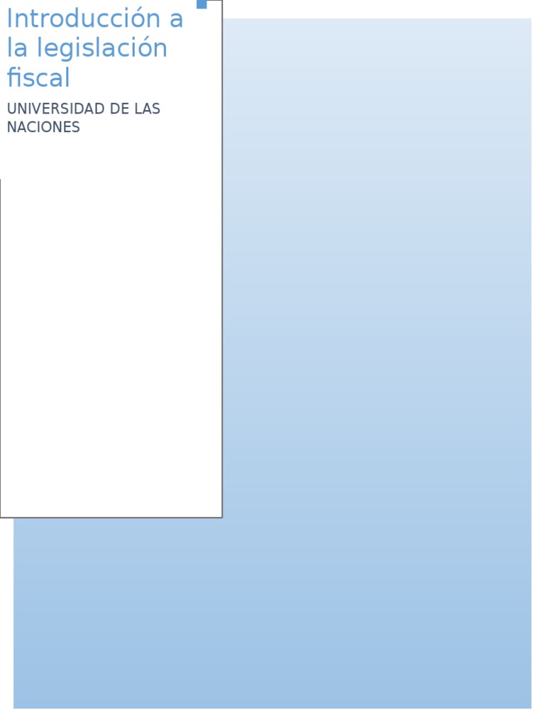 Introduccion A La Legislacion Fiscal | PDF
