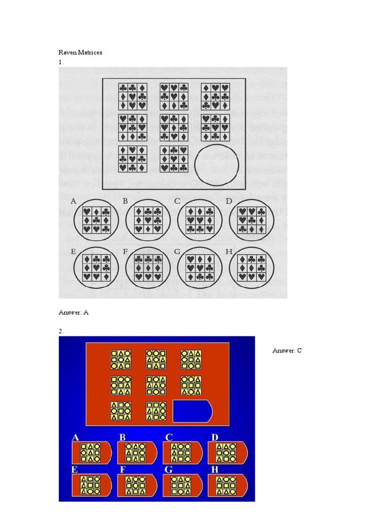 Raven Matrices 1 | PDF