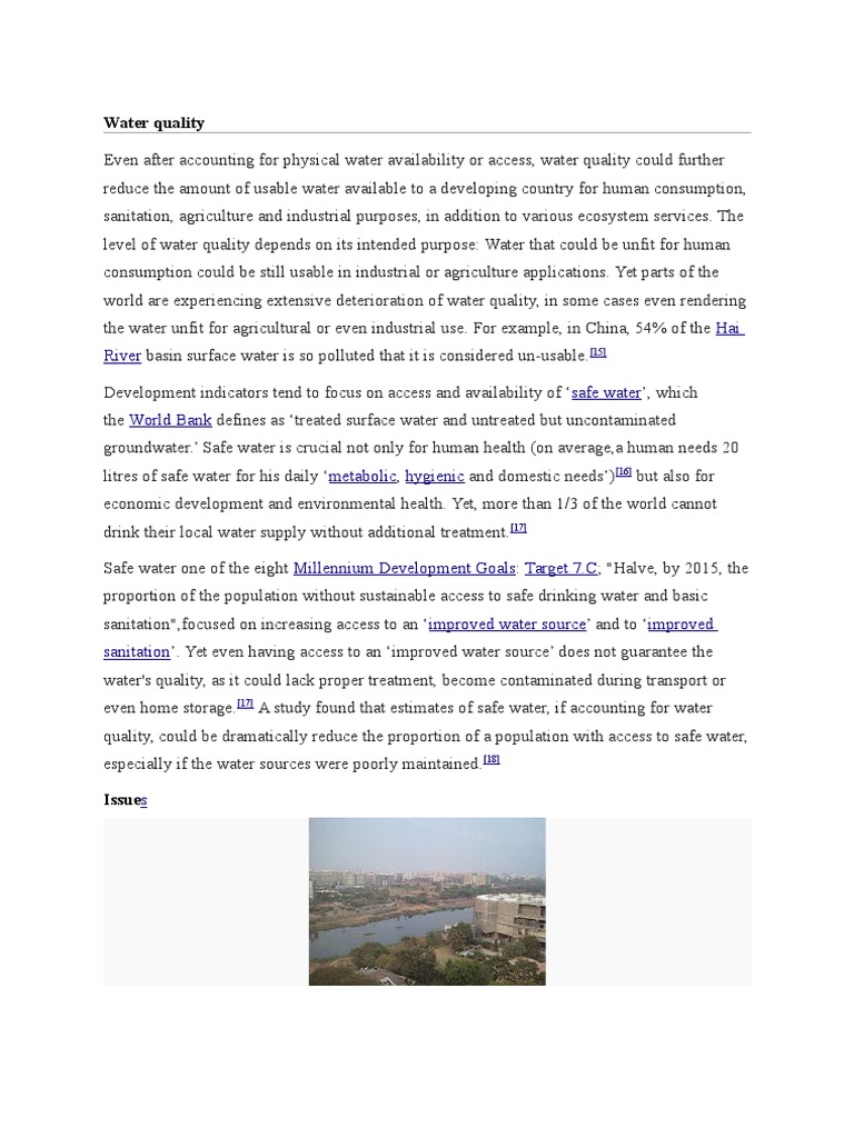 Water Quality Problems | PDF | Water Resources | Drinking Water