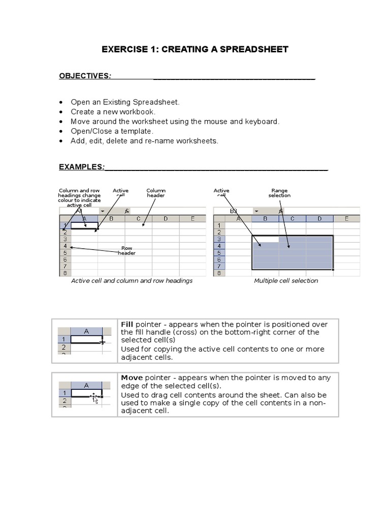 Basic Excel Handout | PDF | Spreadsheet | Formula