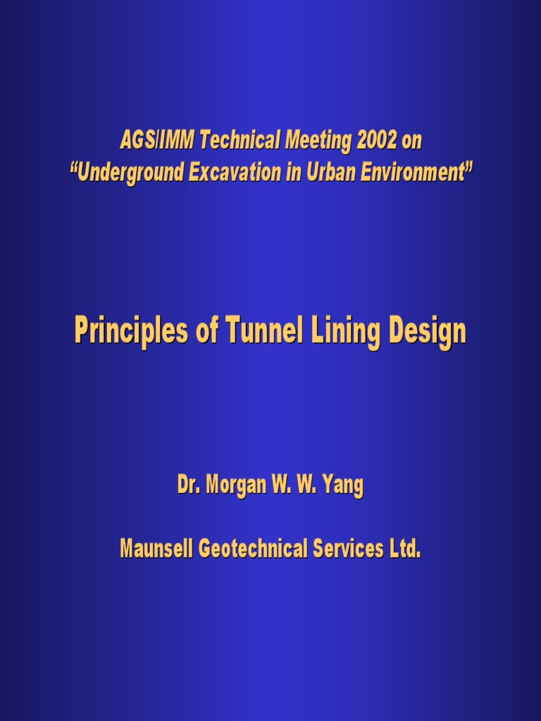 Principles of Tunnel Lining Design | PDF | Tunnel | Materials Science