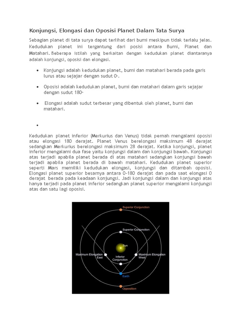 Konjungsi, Elongasi | PDF | Sains & Matematika