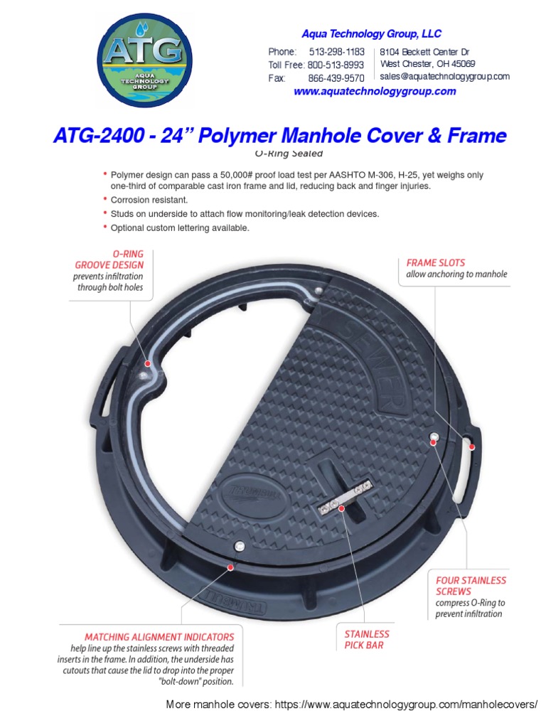 ATG 2400 - 24 Inch Polymer Manhole Cover and Frame | PDF | Screw ...