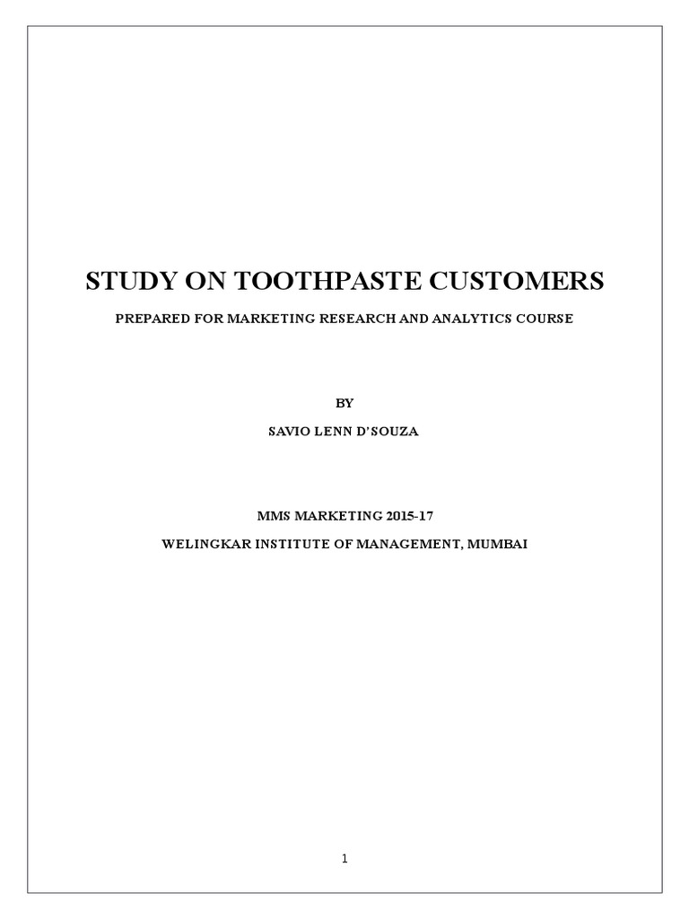Study On Toothpaste Customers | PDF | Statistical Hypothesis Testing ...