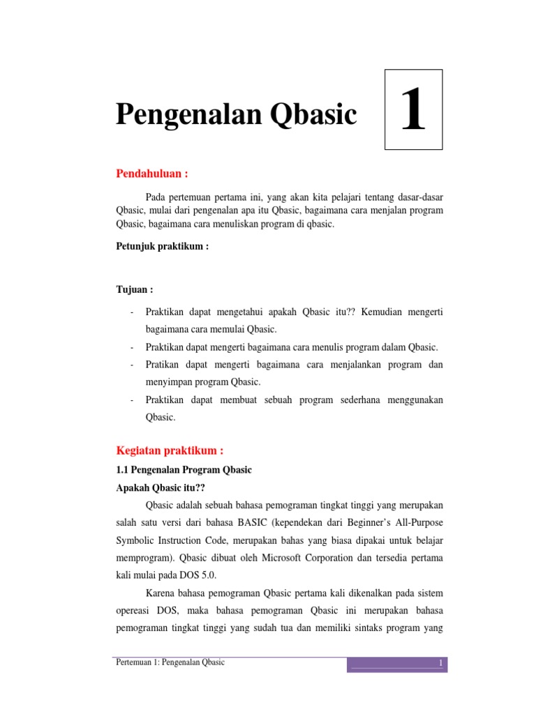 Pengenalan Qbasic PDF | PDF