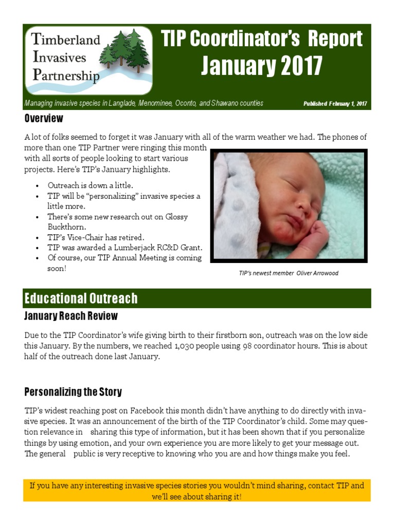 2017-01 Coordinators Report | PDF | Conservation | Business