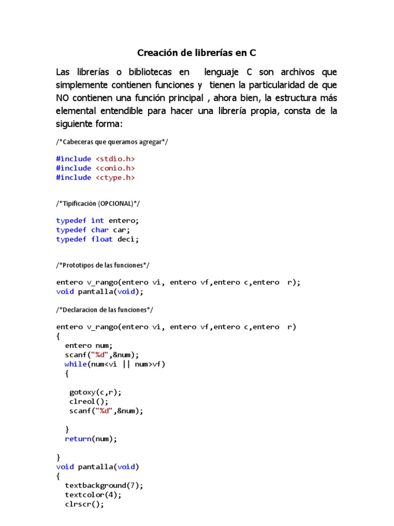 Creación de librerías en C