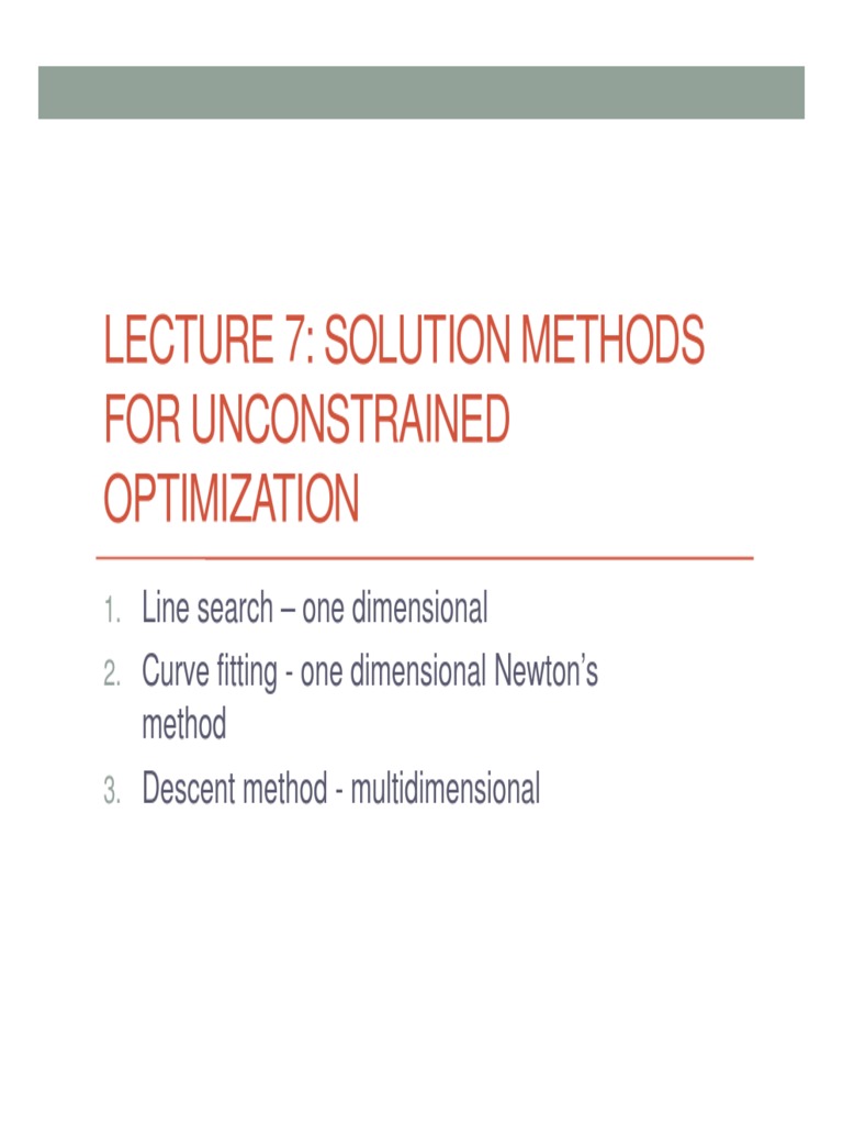 Unconstrained Optimization Criteria | PDF | Mathematical Optimization | Analysis
