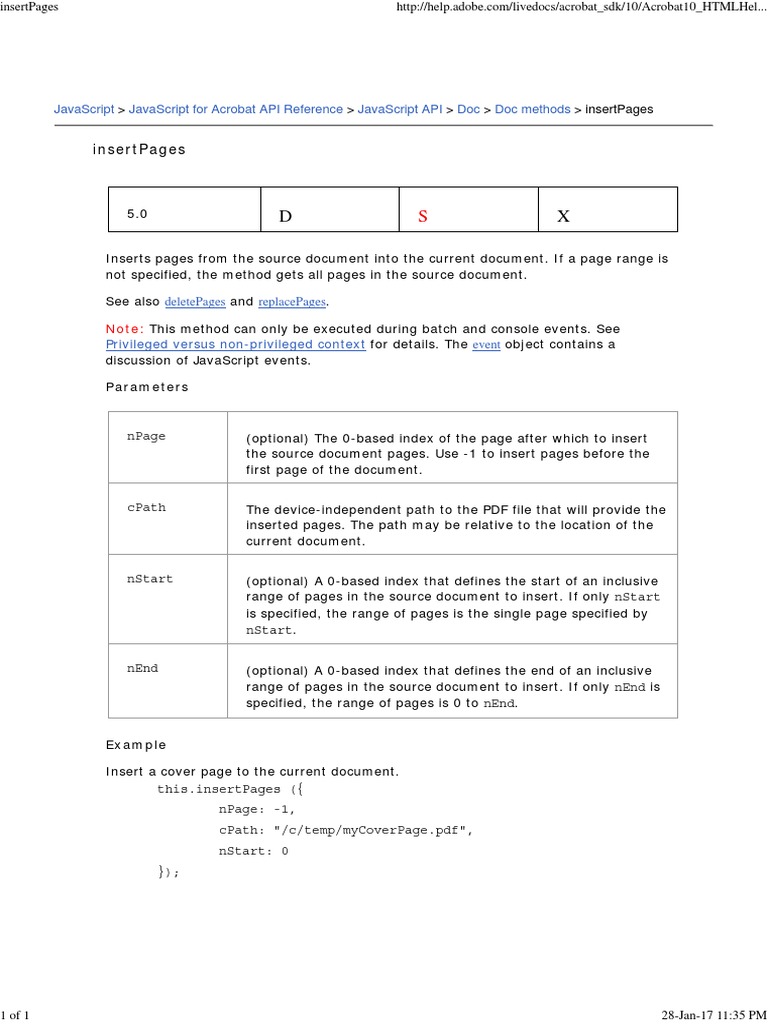 Javascript Code To Insert Page In PDF PDF Portable Document Format