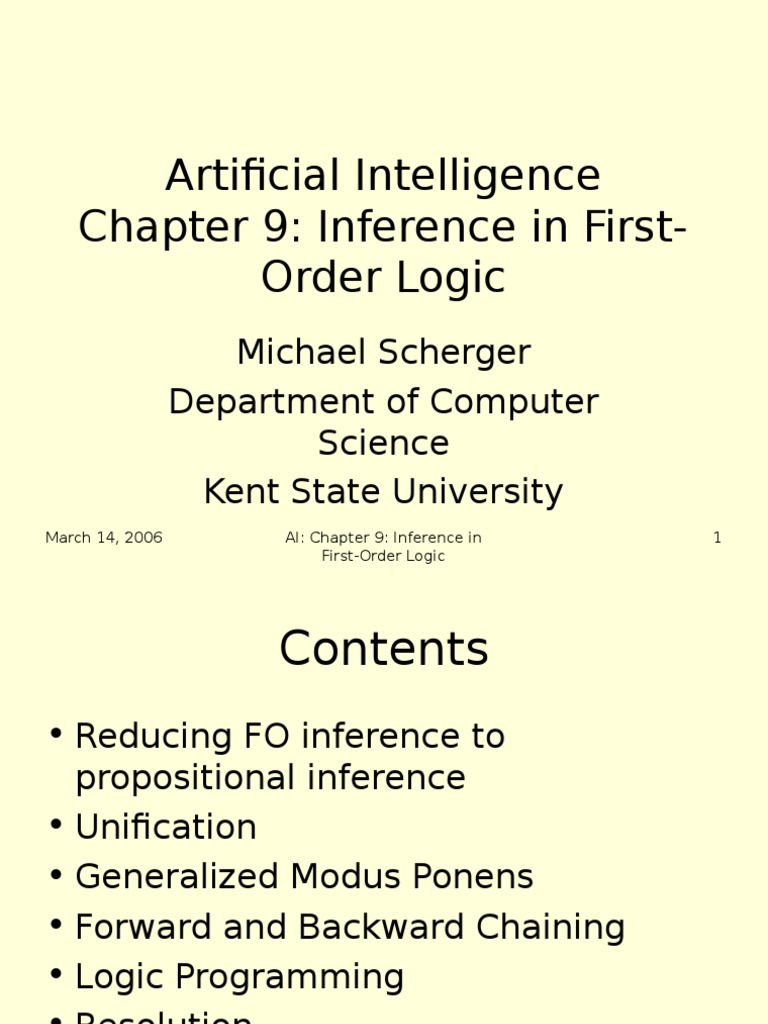 Chapter 09 | PDF | First Order Logic | Logic