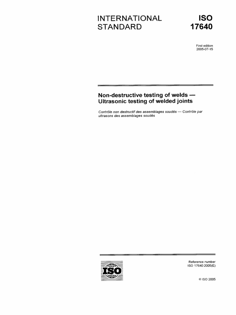 EN-ISO-17640-2005 - Ultrasonic Testing of Welds PDF | PDF