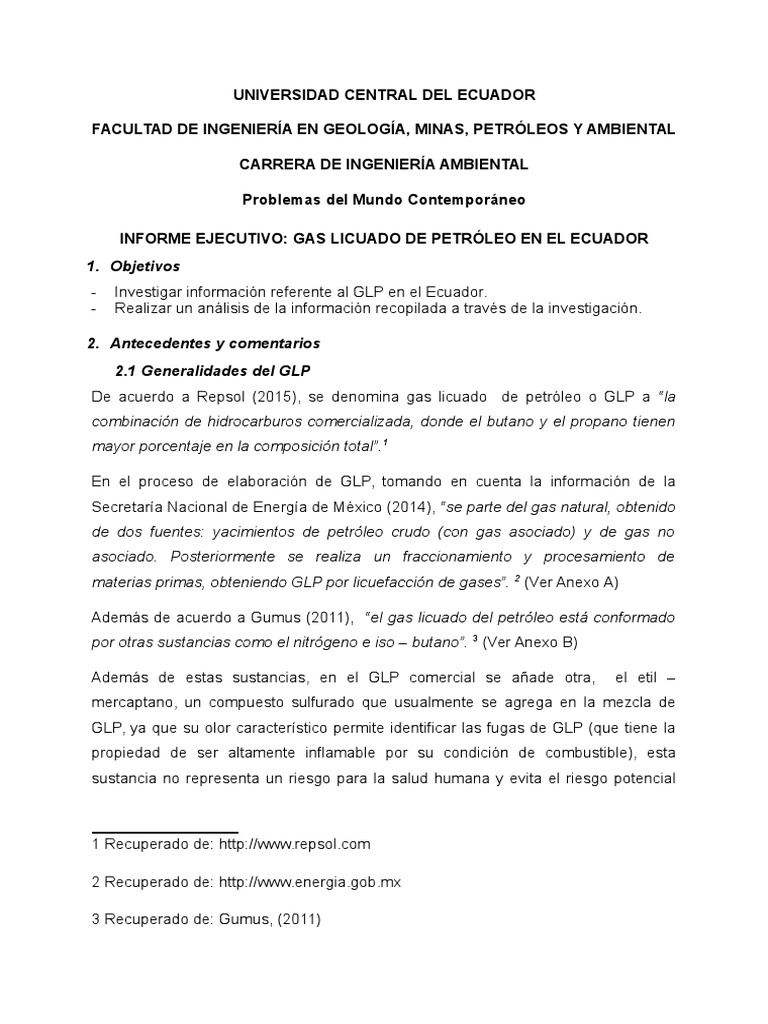 Generalidades Del GLP en El Ecuador | PDF | Petróleo | Ecuador