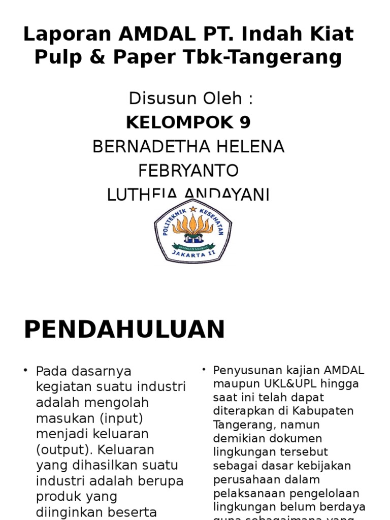 Laporan AMDAL PT Kel 9 | PDF
