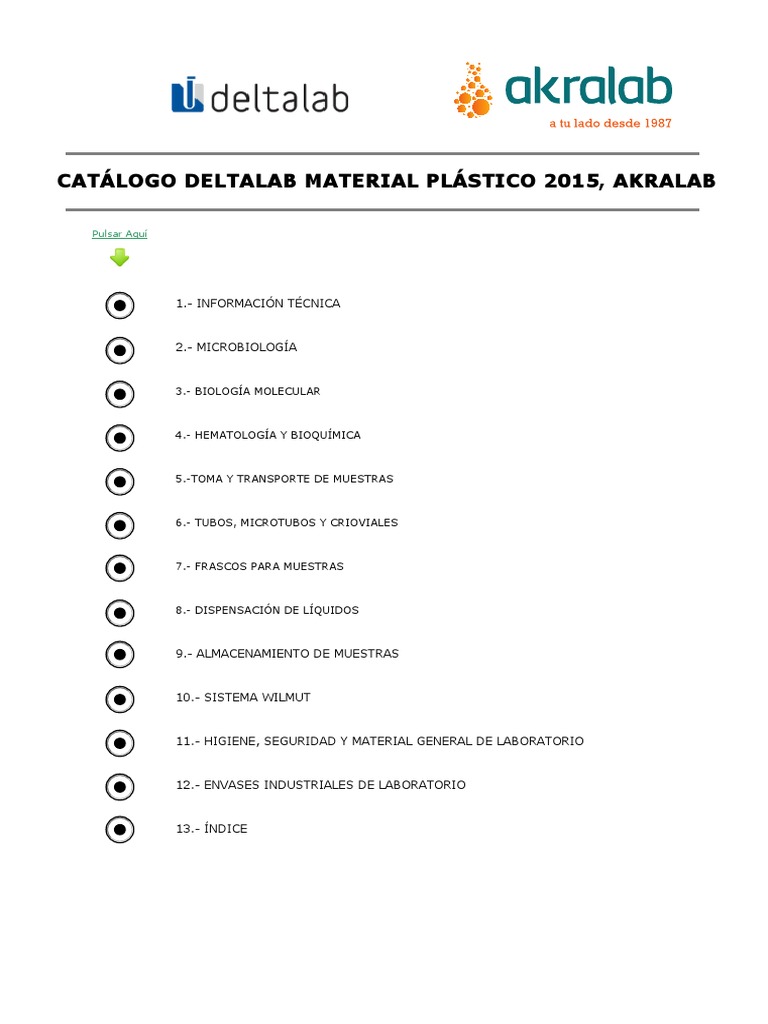 Catalogo Industria Plastico Deltalab Akralab. | PDF | Dispositivo ...