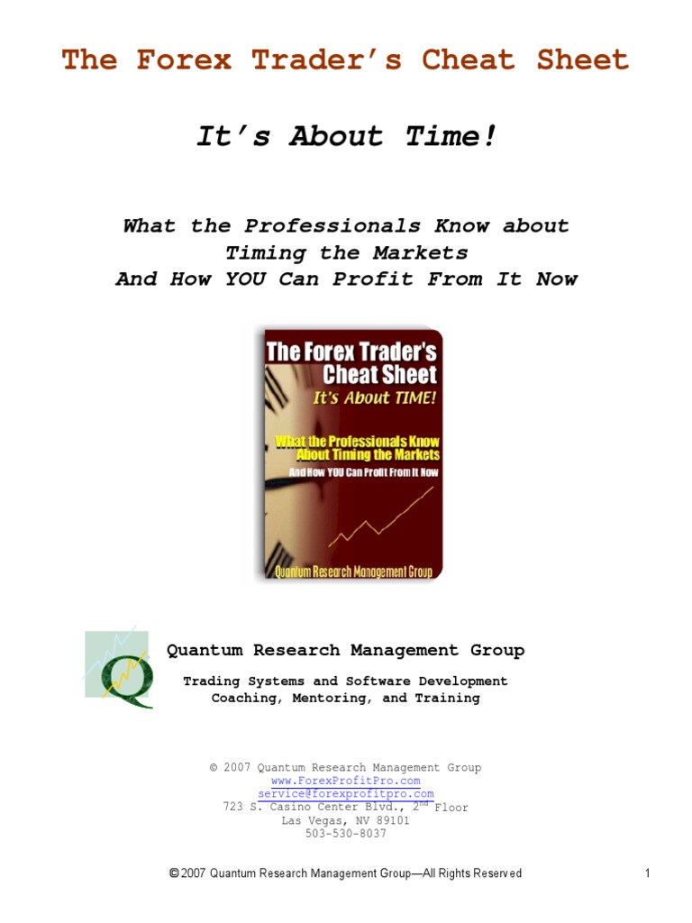 Forex Traders Cheat Sheet PDF | PDF | Notes (Finance) | Currency