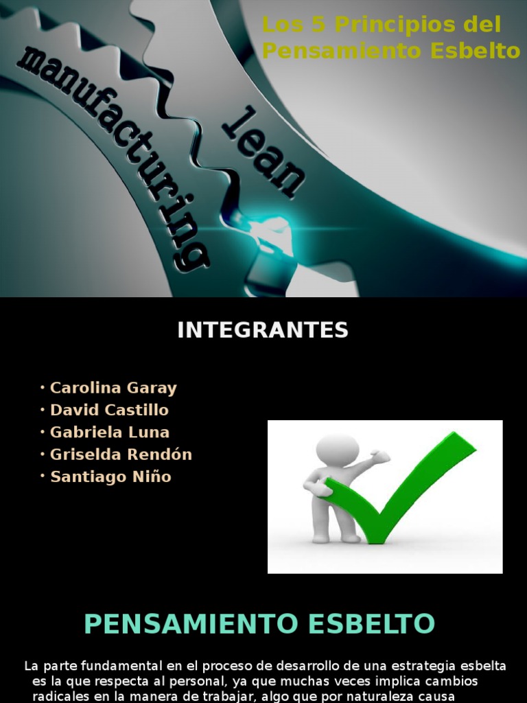 Los 5 Principios Del Pensamiento Esbelto | Lean Manufacturing | Liderazgo