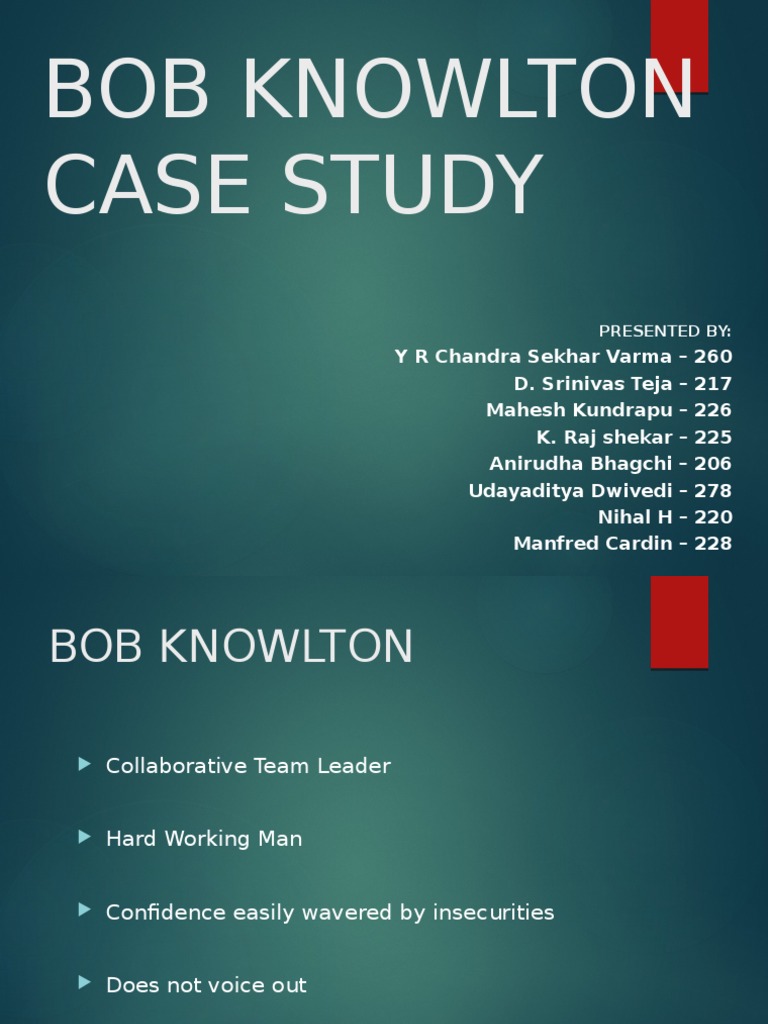 Bob Knowlton Case Study | PDF | Perception | Neuropsychological Assessment