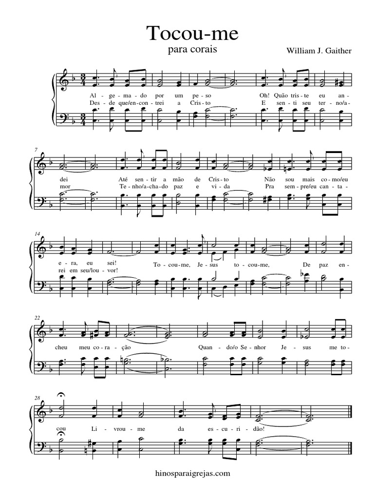 Tocou Me Partitura PDF | PDF