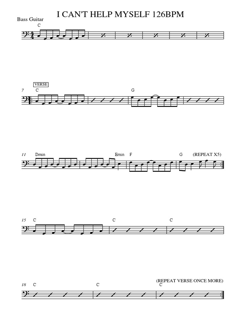I Cant Help Myself Bass | PDF
