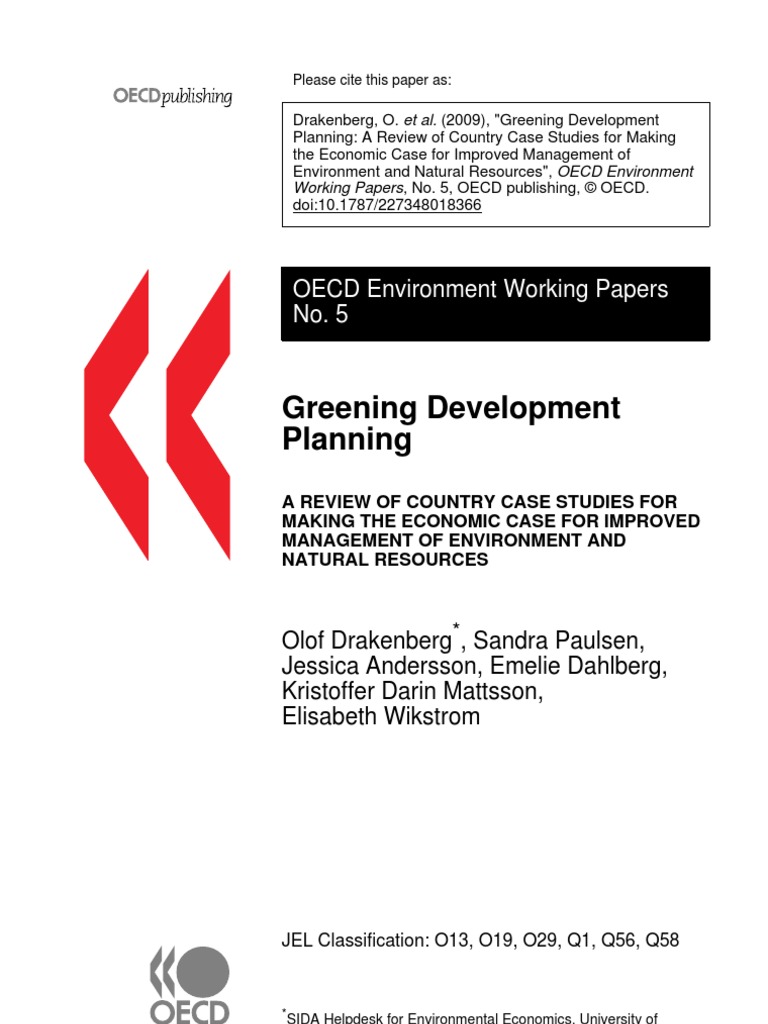 Greening Development Planning: OECD Environment Working Papers No. 5 ...