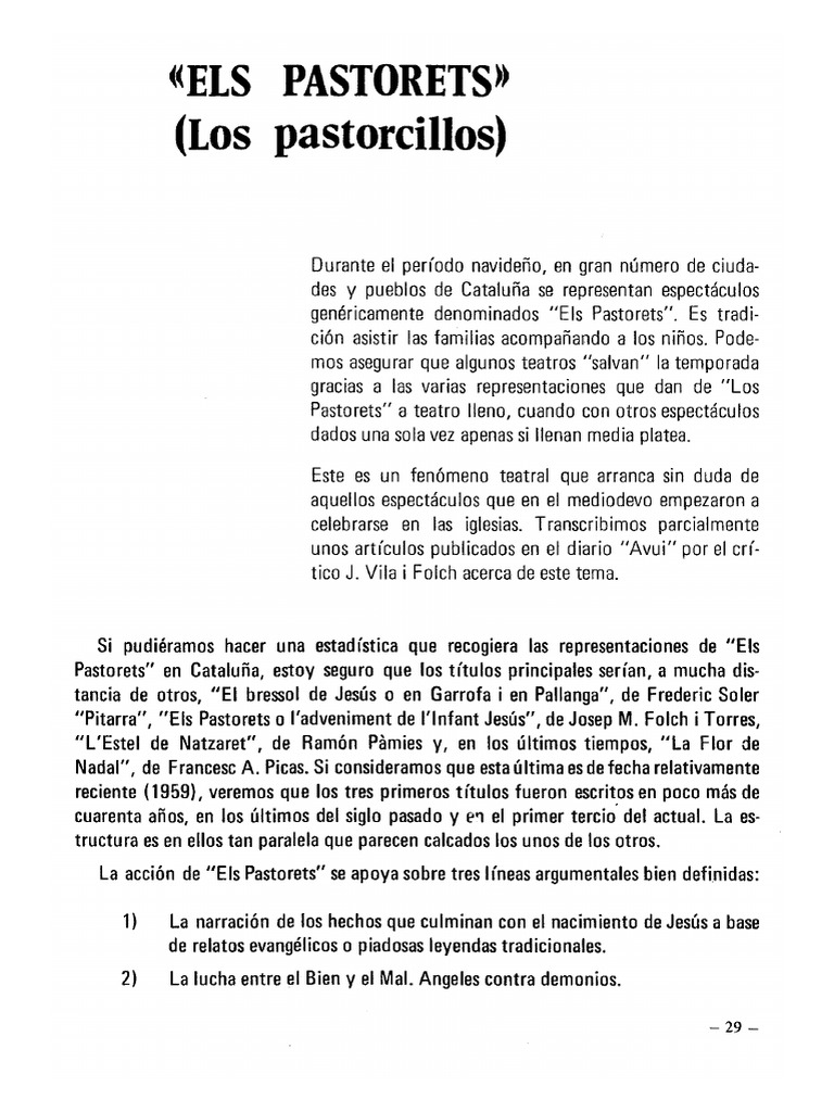 Els Pastorets Los Pastorcillos | PDF