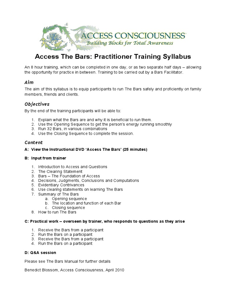 Access Bars Practitioner Training | PDF | Career & Growth