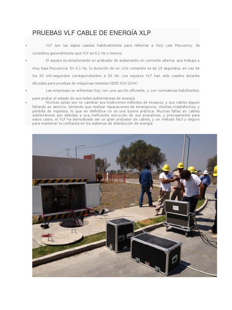 Pruebas VLF Cable de Energía XLP | PDF | Ingenieria Eléctrica ...