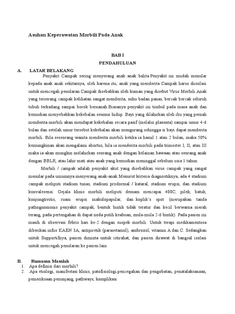 Asuhan Keperawatan Morbili Pada Anak | PDF