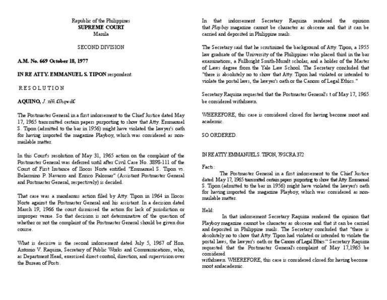 3.8 - in Re Atty Tipon | PDF | Lawyer | Mootness