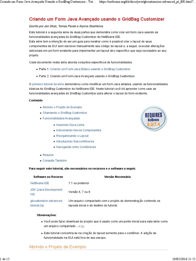 Criando Um Form Java Avançado Usando o GridBag Customizer - Tutorial Do ...