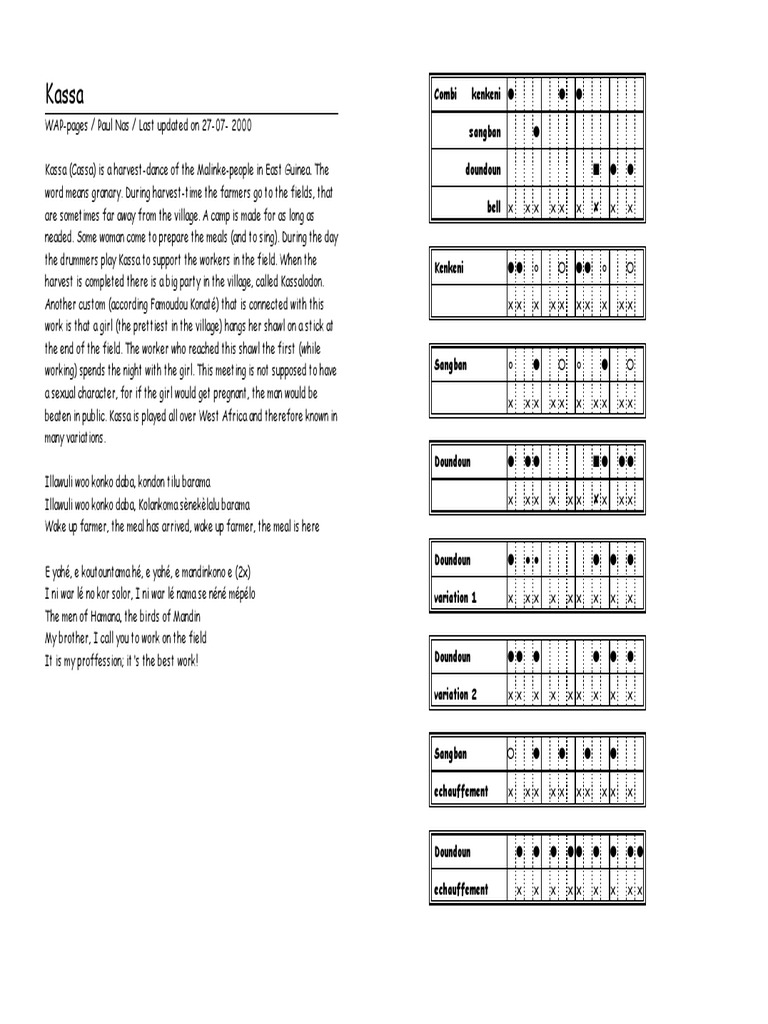 Kassa: A Harvest Dance and Tradition of Malinke People in East Guinea | PDF