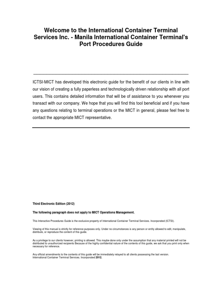 Port Procedures | PDF | Containerization | Cargo