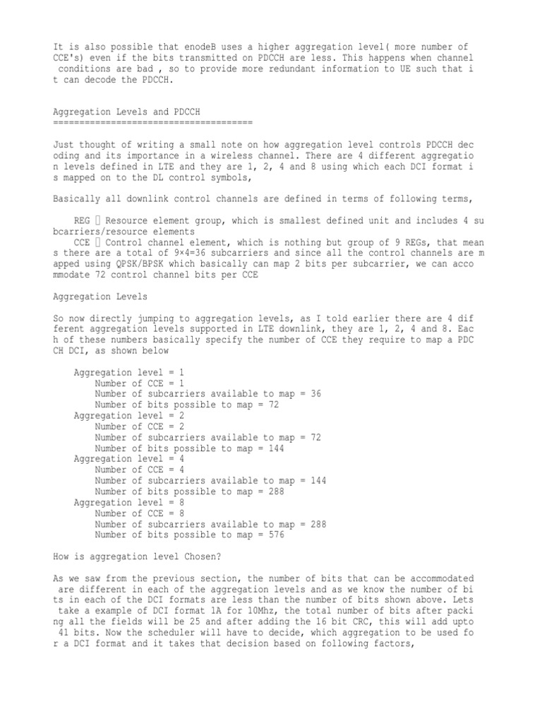 Aggregation Level and PDCCH | PDF | Electrical Engineering | Areas Of ...
