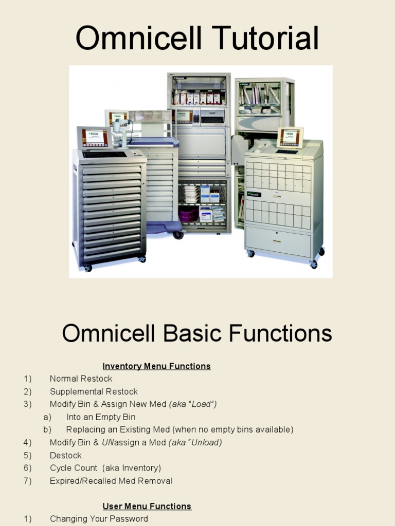Omnicell Tutorial | PDF | Fingerprint | Shelf Life