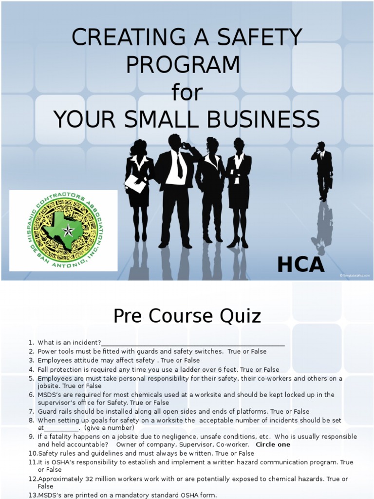 Creating A Safety Program | PDF | Occupational Safety And Health ...