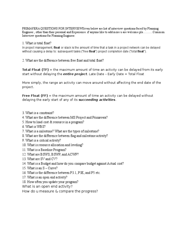 p6 Interview Questions | PDF | Business