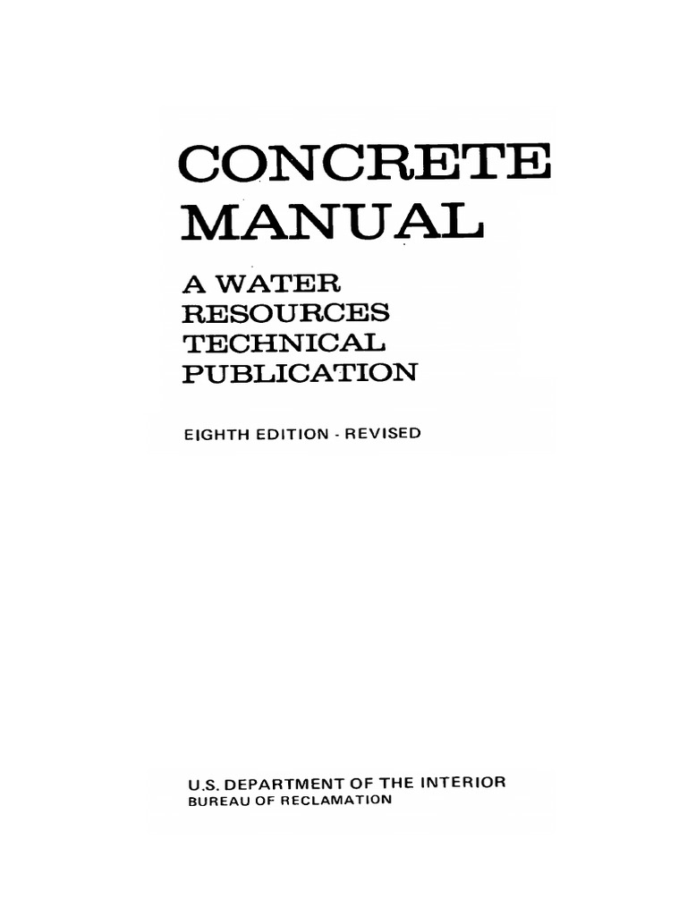 Concrete Manual 8th Edition (USBR) | PDF | Construction Aggregate ...