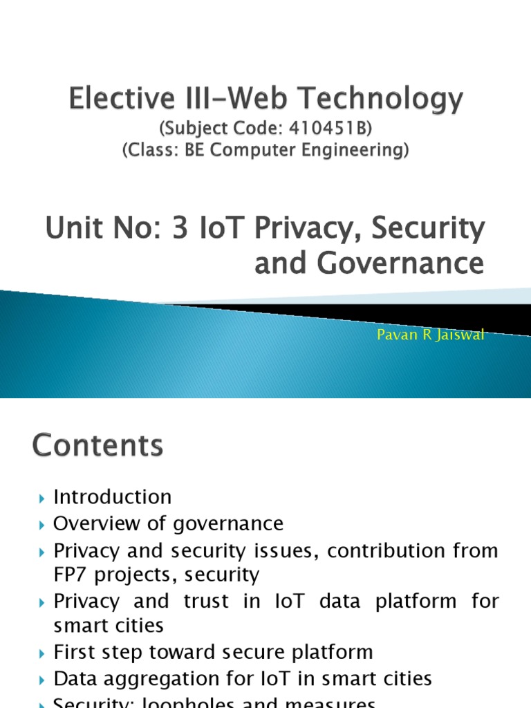 IoT Privacy, Security and Governance: An Analysis of Key Challenges and ...