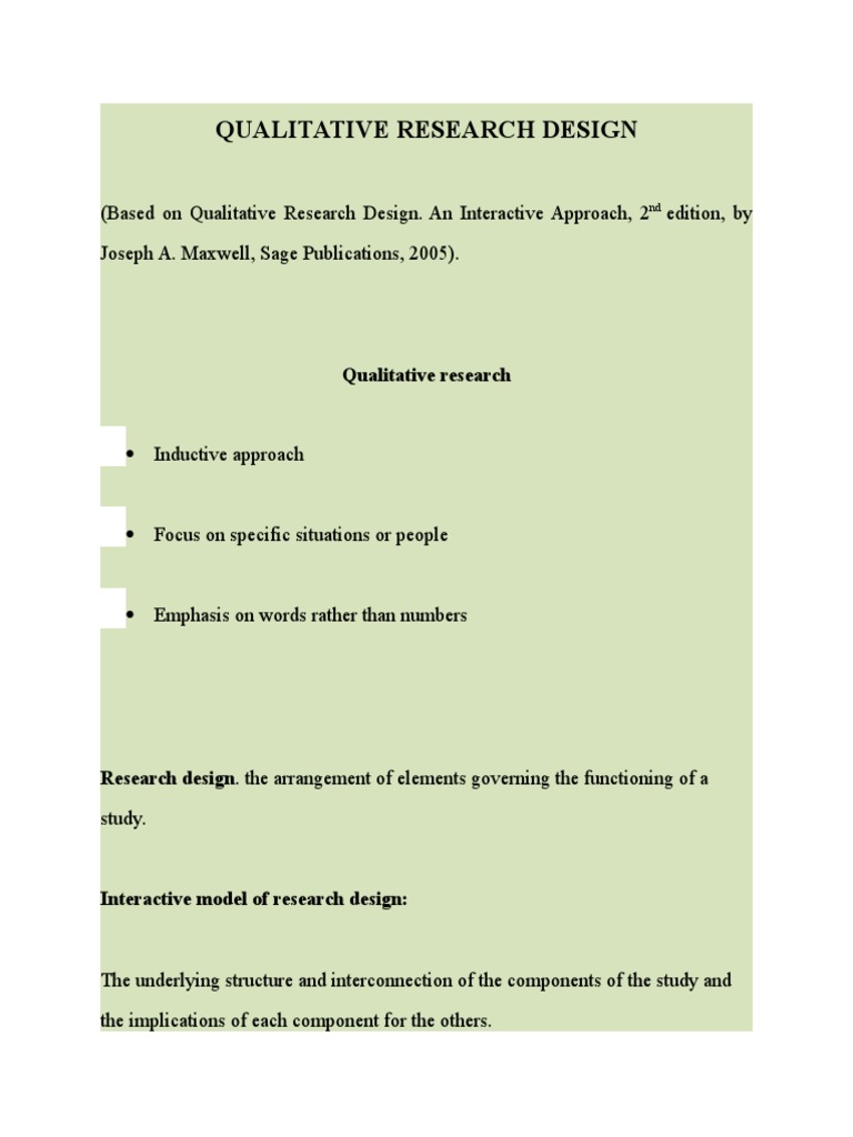 Interactive Qualitative Research Design | PDF | Qualitative Research ...