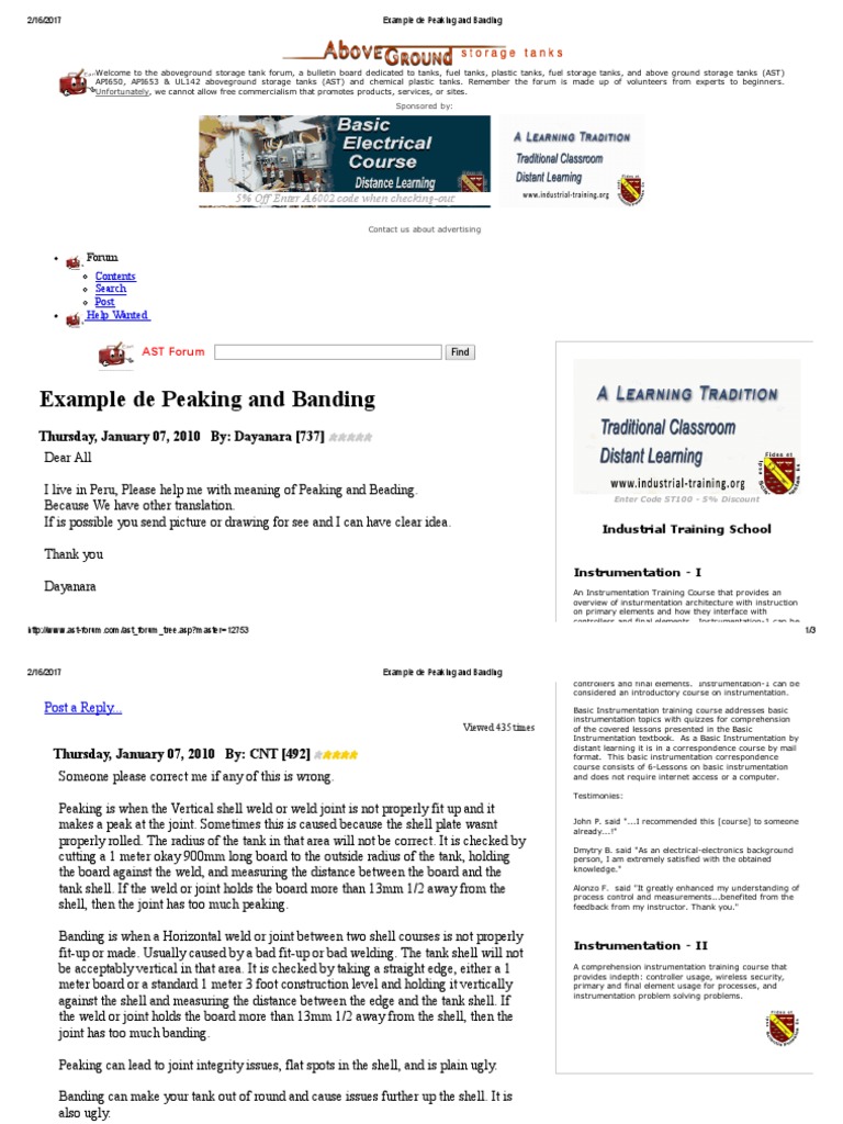 Example de Peaking and Banding | PDF | Internet Forum | Instrumentation