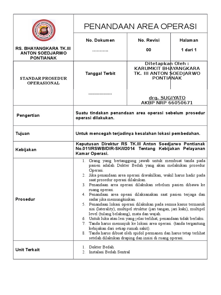 Spo Penandaan Area Operasi (Site Marking) | PDF