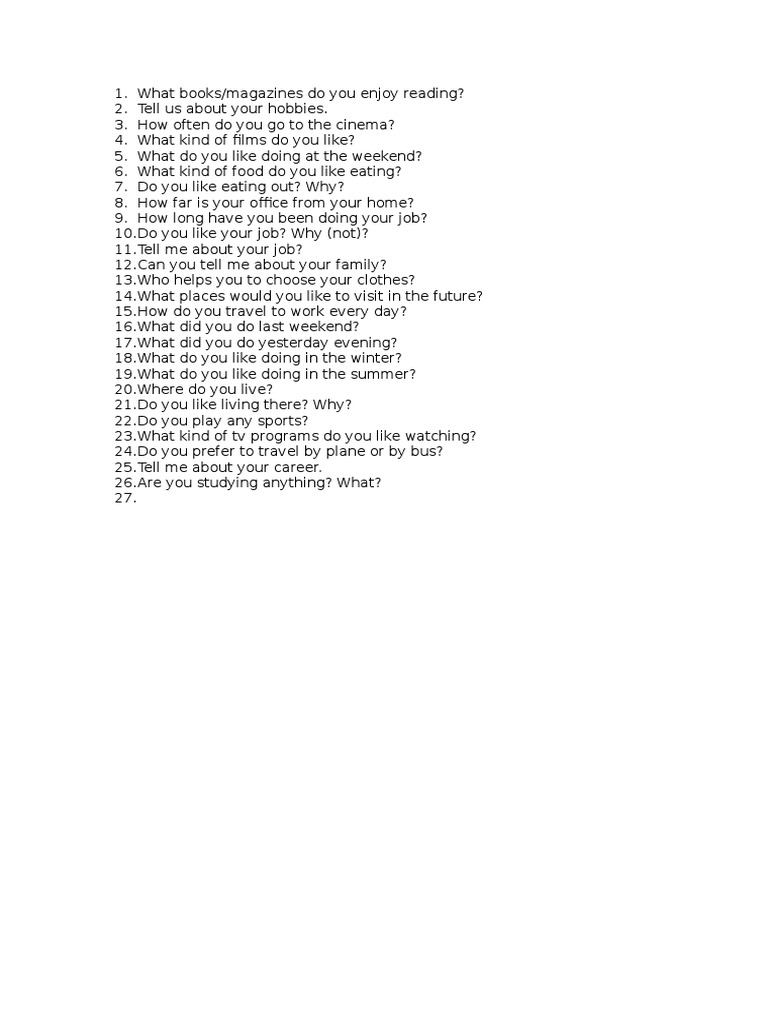 Pet Speaking Part 1 Questions | PDF