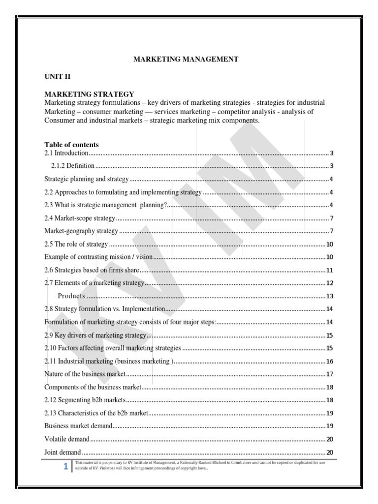Anna University MBA Marketing Management Unit 2 Full Notes | PDF ...