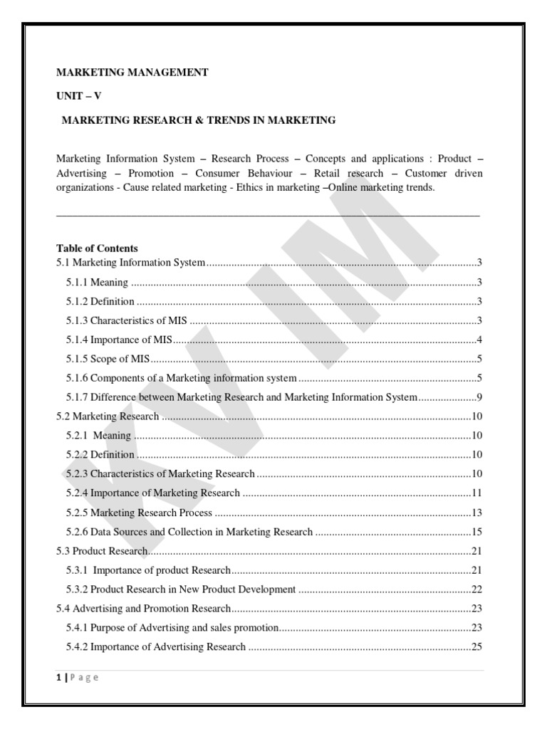 Marketing - Unit 5 | PDF | Marketing Research | Marketing