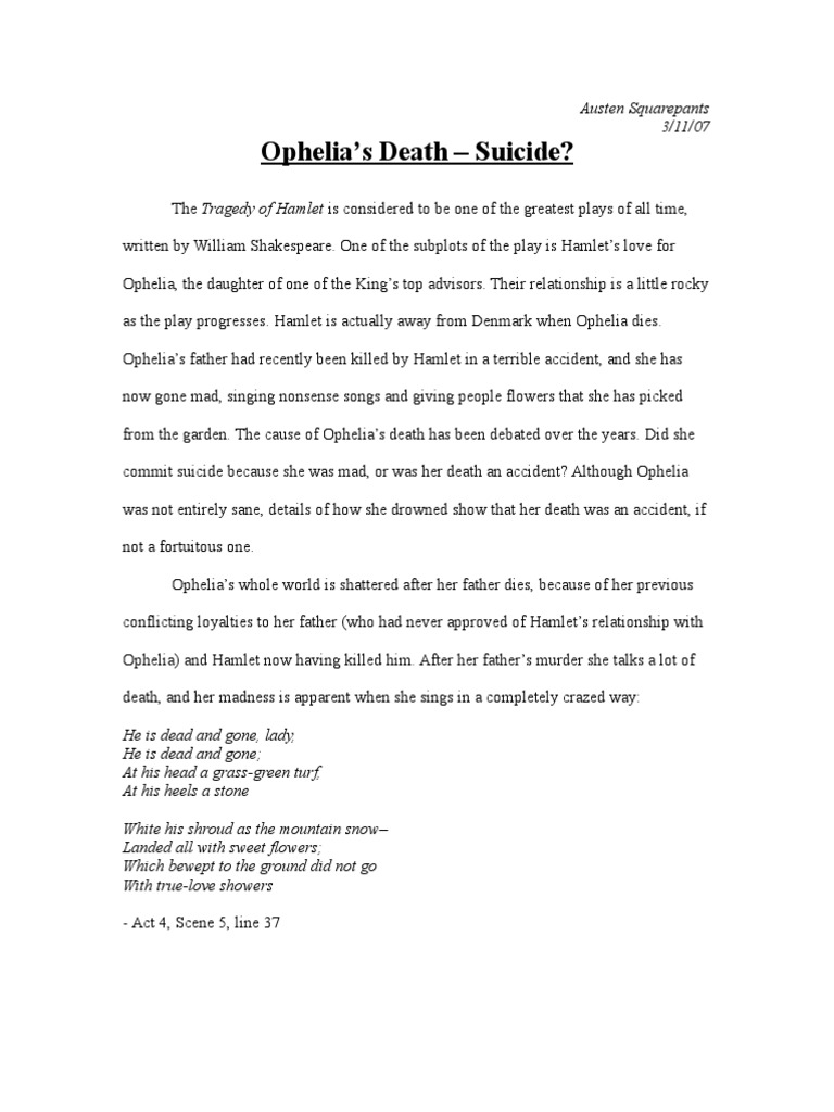 Hamlet: Ophelia's Death | PDF | Hamlet