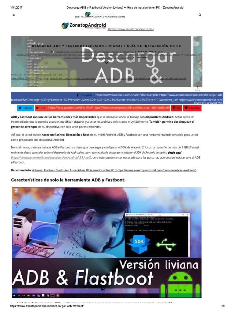 Descarga ADB y Fastboot (Version Liviana) + Guía de Instalación en PC - ZonatopAndroid | PDF ...