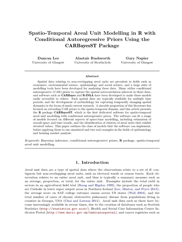 CARBayes ST | PDF | R (Programming Language) | Spatial Analysis