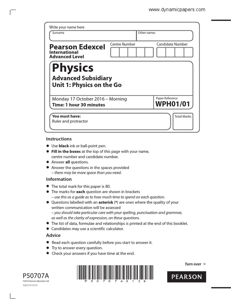 Physics: Pearson Edexcel | PDF