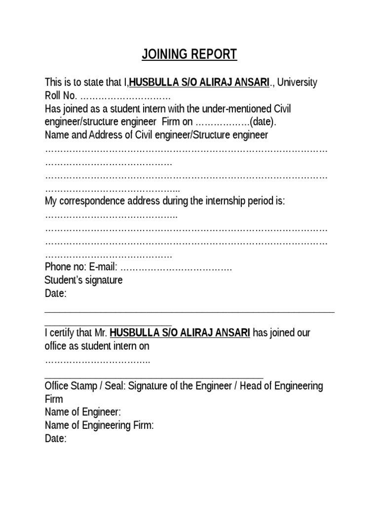 Joining Report | PDF