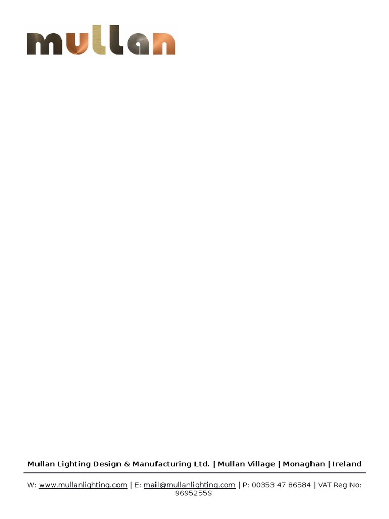 Mullan Lighting Design & Manufacturing Ltd. - Mullan Village - Monaghan ...